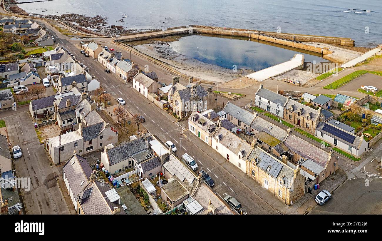 Portgordon Buckie Moray Firth Scotland village houses High Street and ...