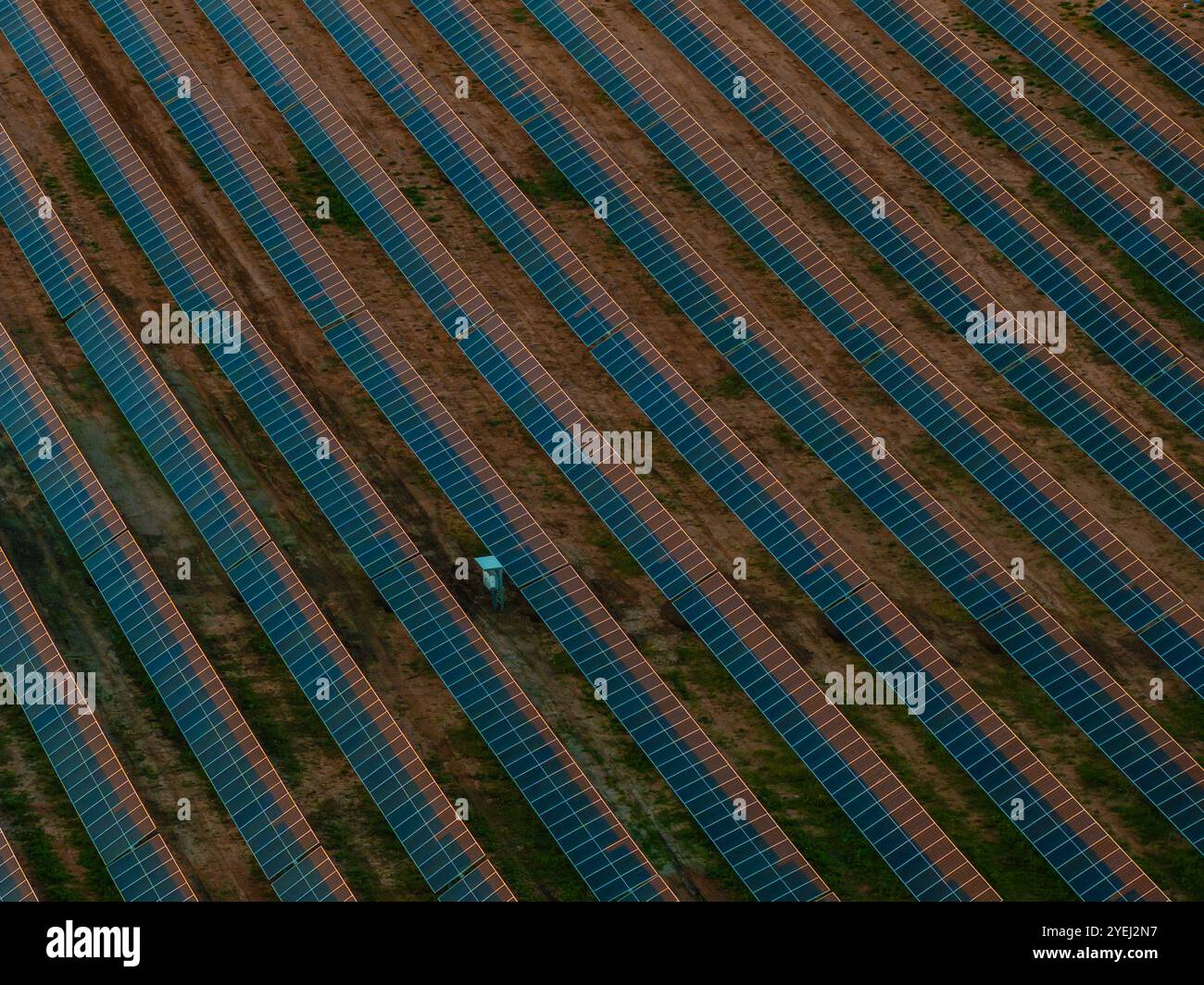 Aerial View of Solar Panel Farm in Lithuania with Geometric Patterns ...
