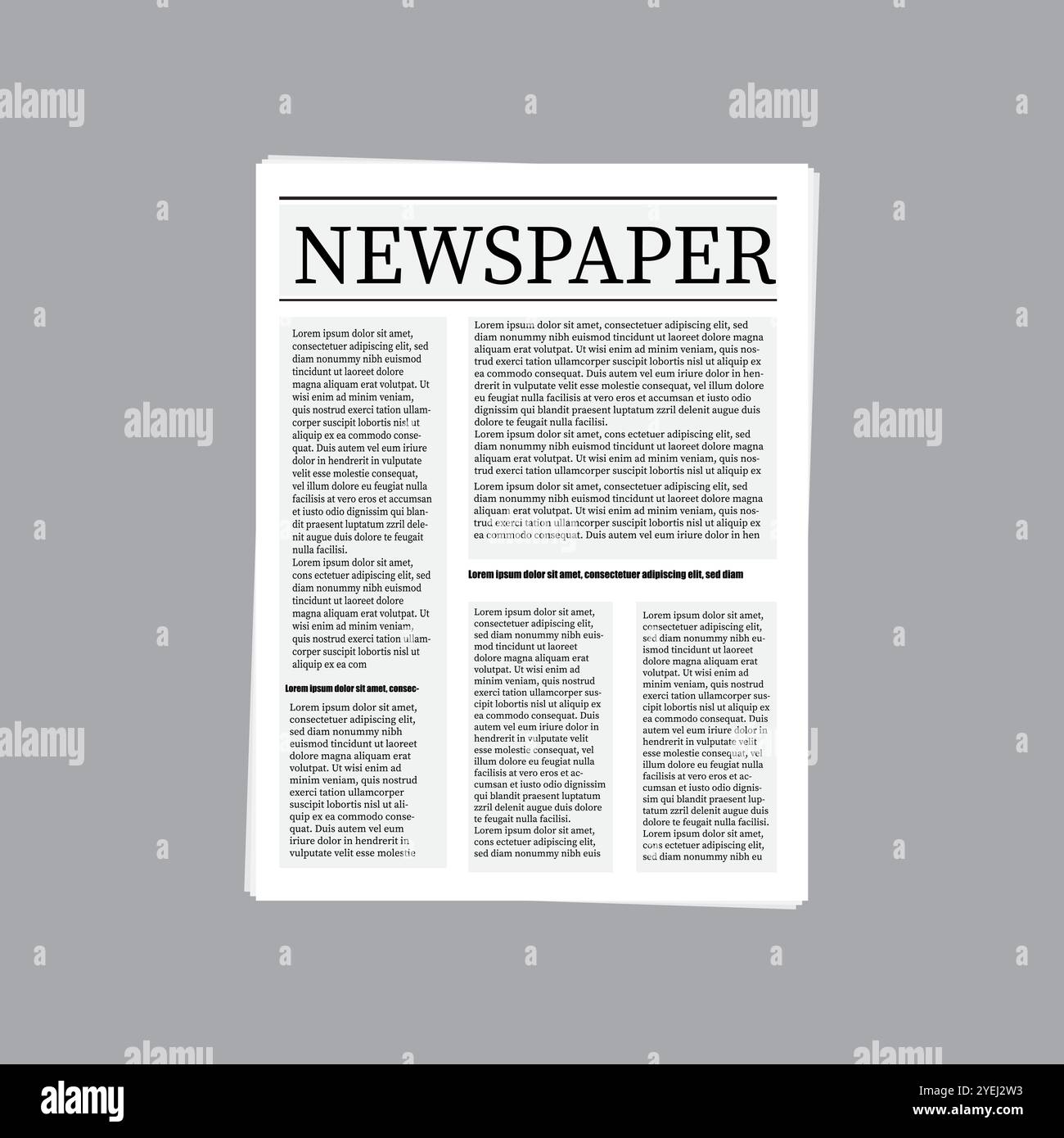 Newspaper design. Print media vector. Headline layout. Daily news ...
