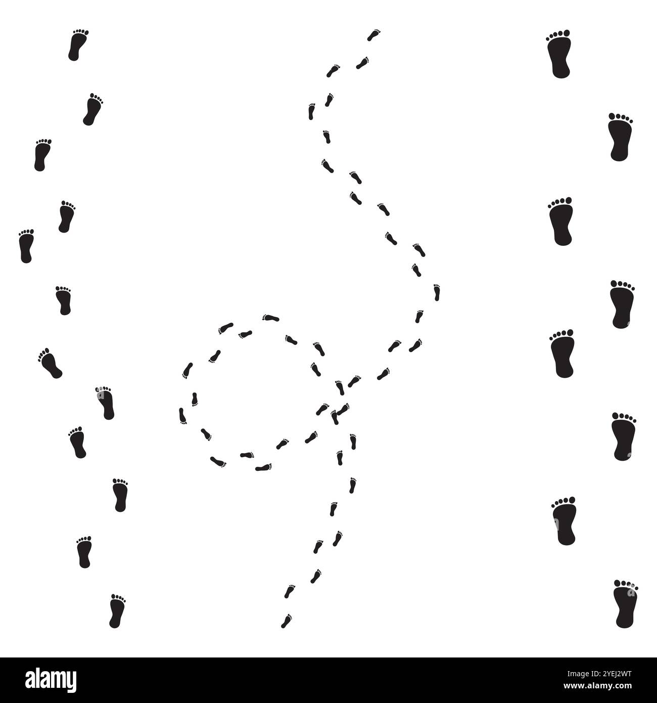 Random footprints Cut Out Stock Images & Pictures - Alamy