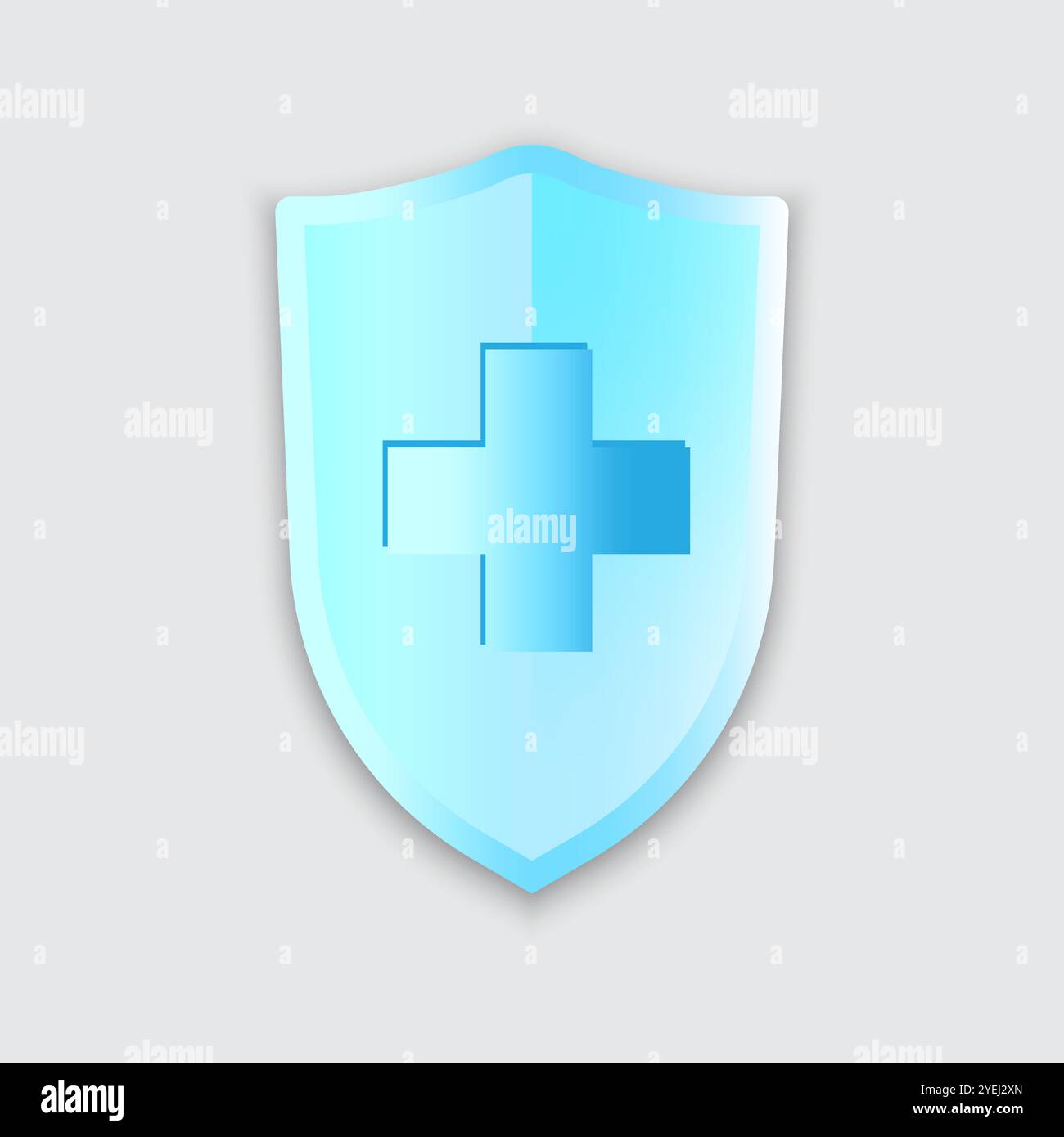 Medical shield icon. Health protection vector. Cross safety symbol ...