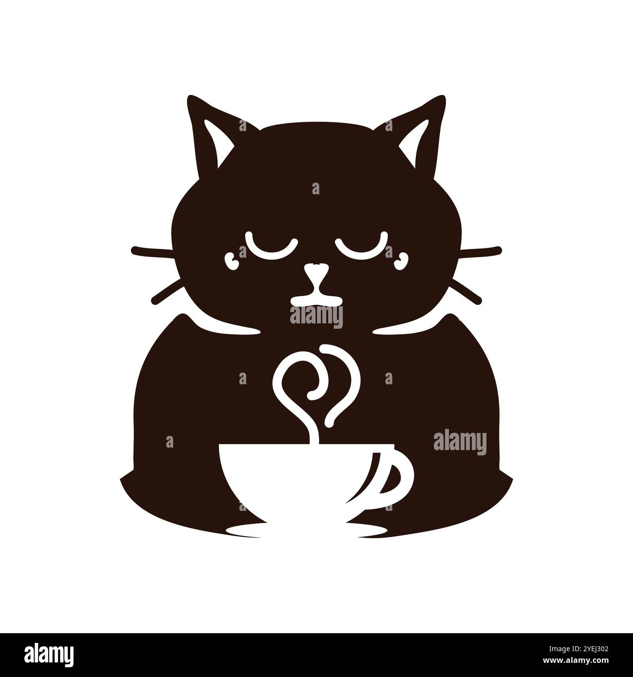 cat coffee icon logo design template Stock Vector Image & Art - Alamy