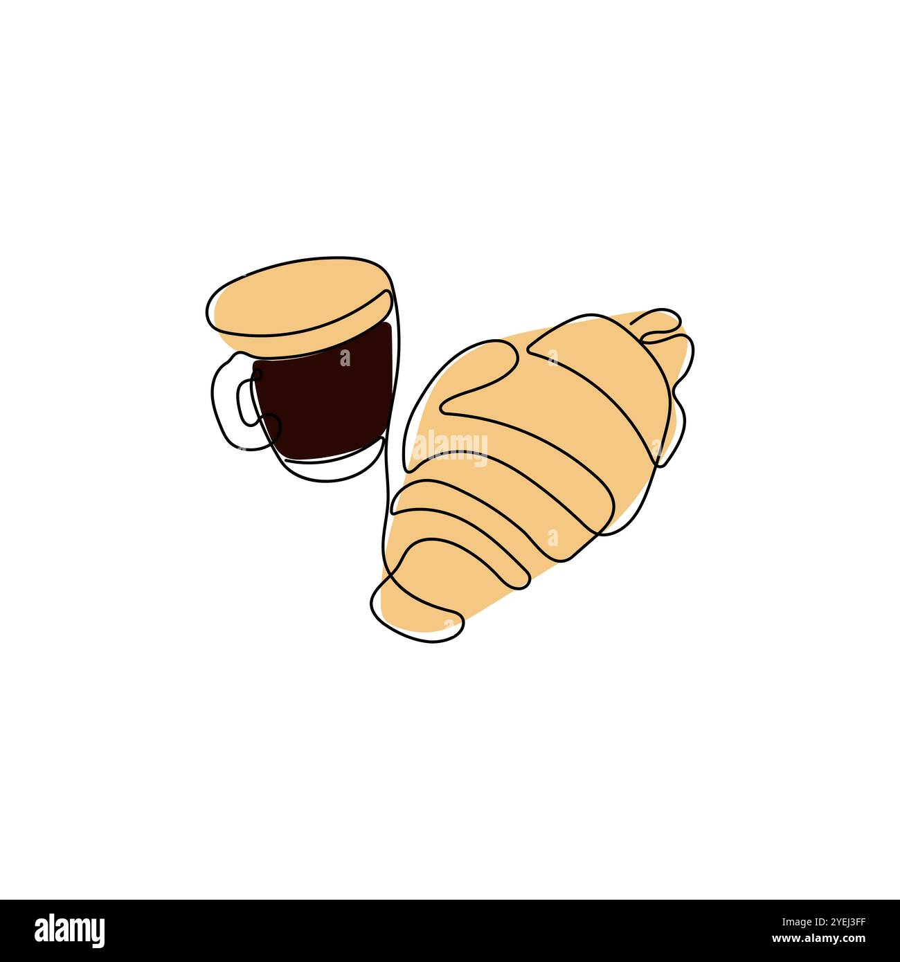 Continuous one line croissant Stock Vector Images - Alamy