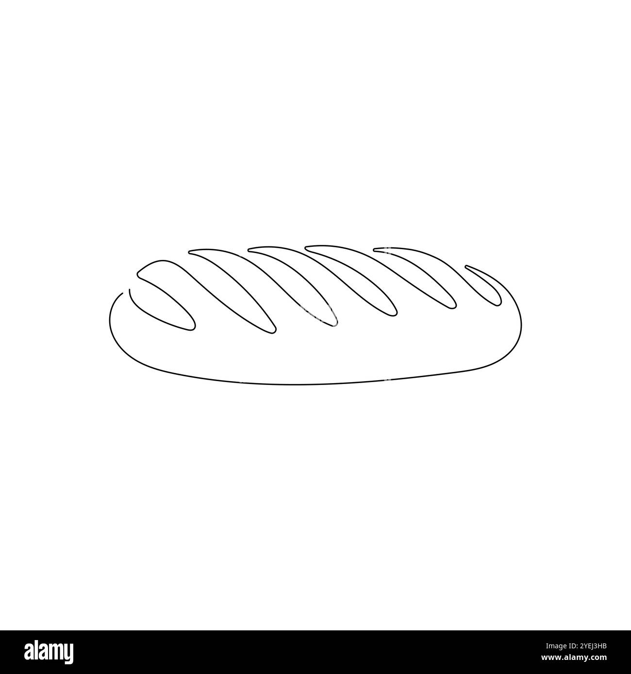 Loaf of bread in one continuous line drawing. Bakery and cafe concept ...
