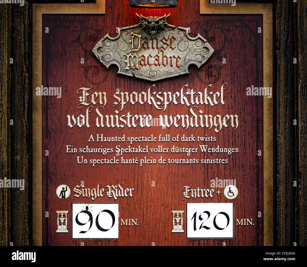 KAATSHEUVEL - A sign showing the expected waiting time at the new ...