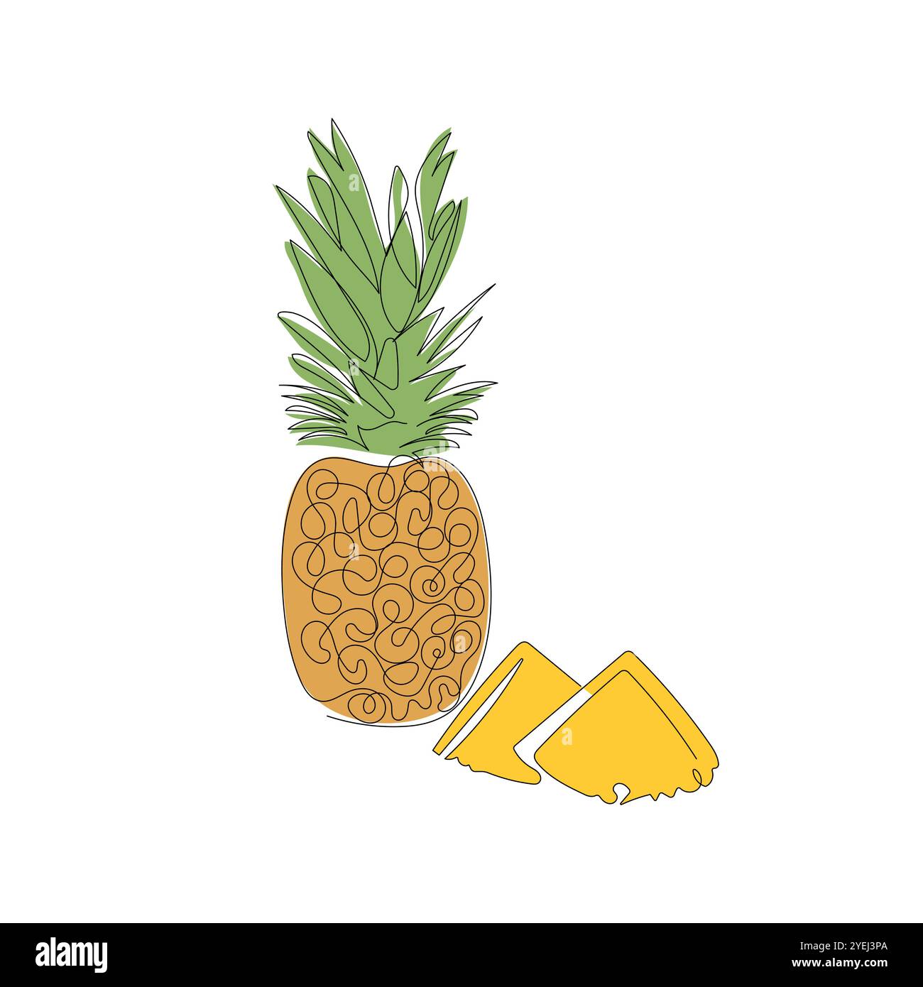Pineapple simple minimalist vector illustration. Fresh colorful ...