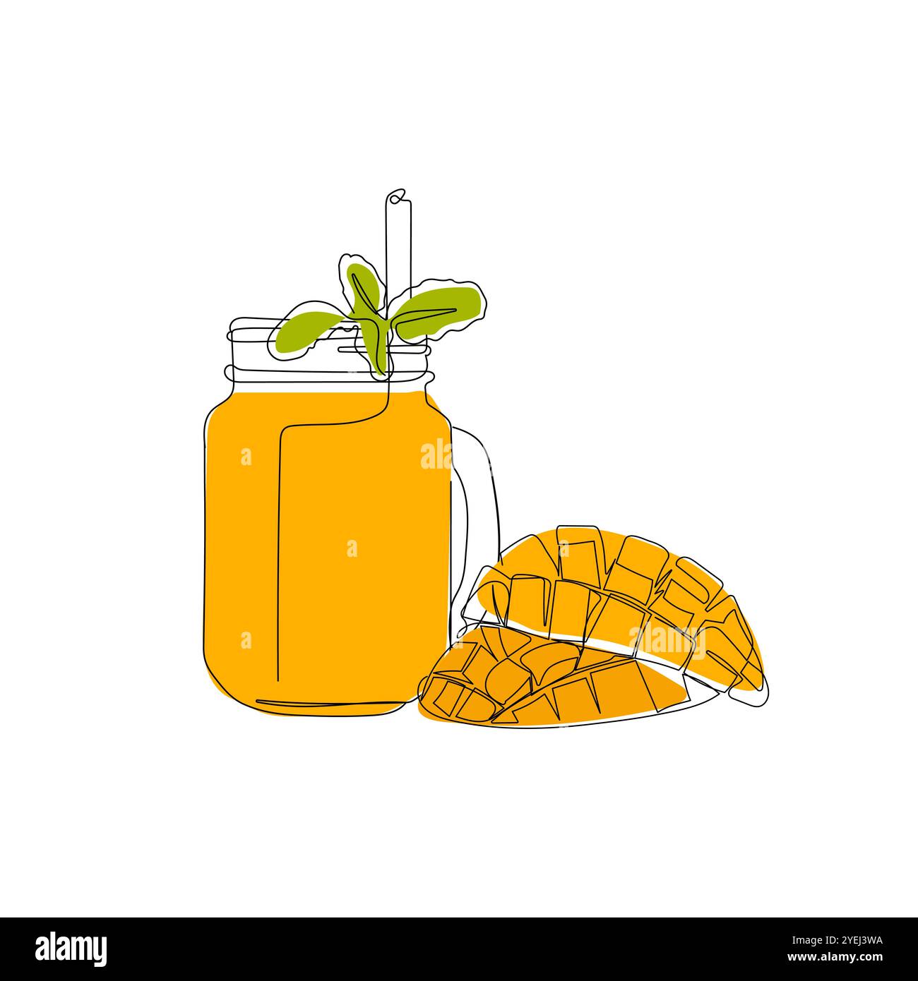 Orange juice mint in Stock Vector Images - Alamy