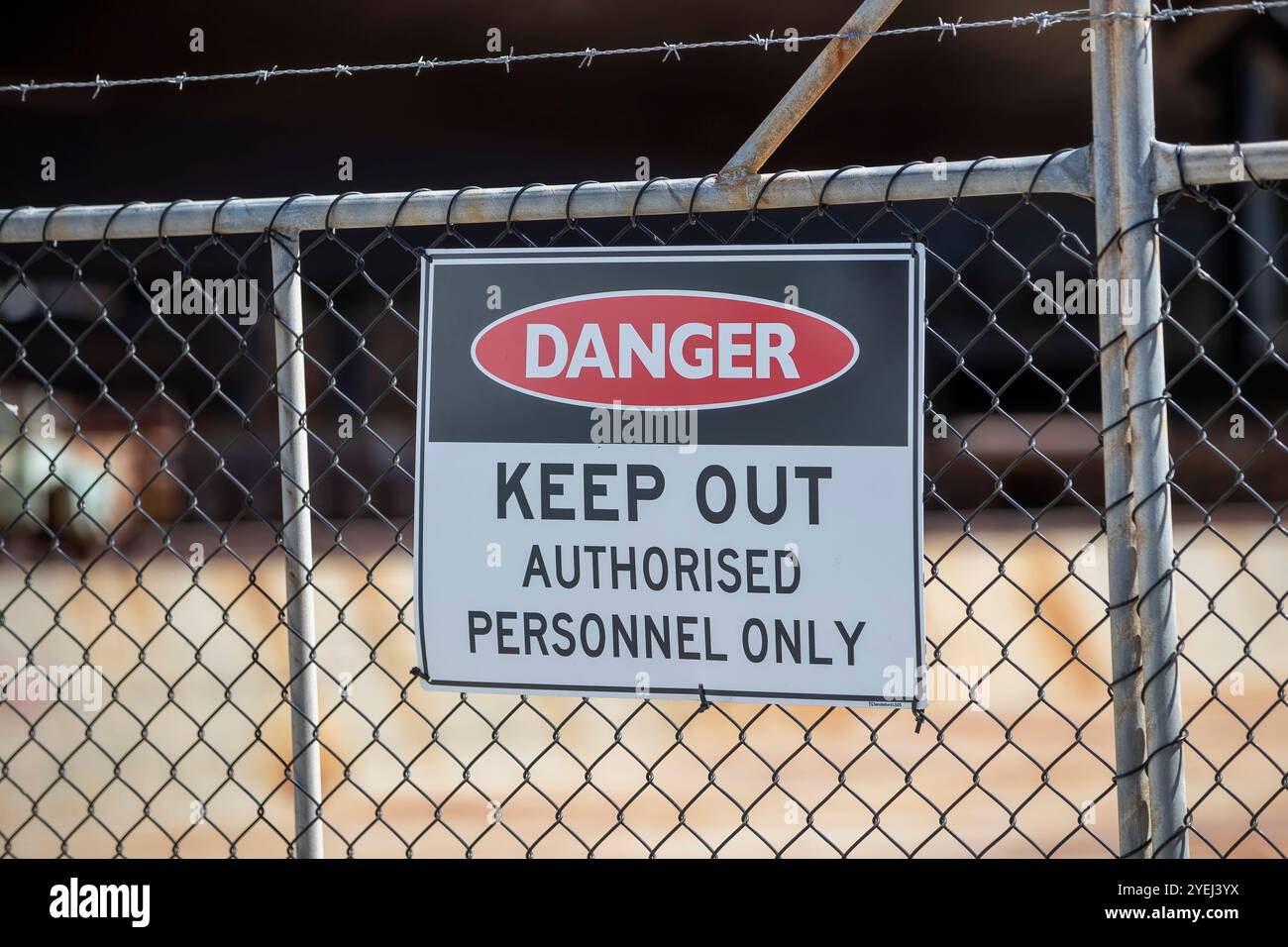 This photograph shows a close-up of a "Danger - Keep Out - Authorised ...