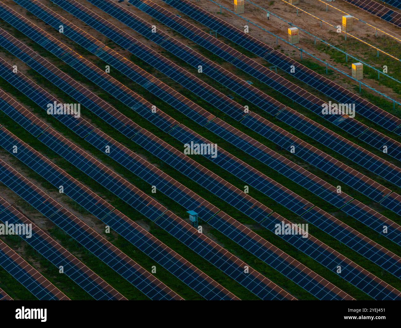 Aerial View of Solar Panel Farm in Rural Lithuania Stock Photo - Alamy