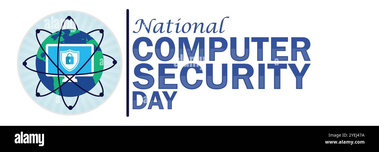 National Computer Security Day. Suitable for greeting card, poster and ...