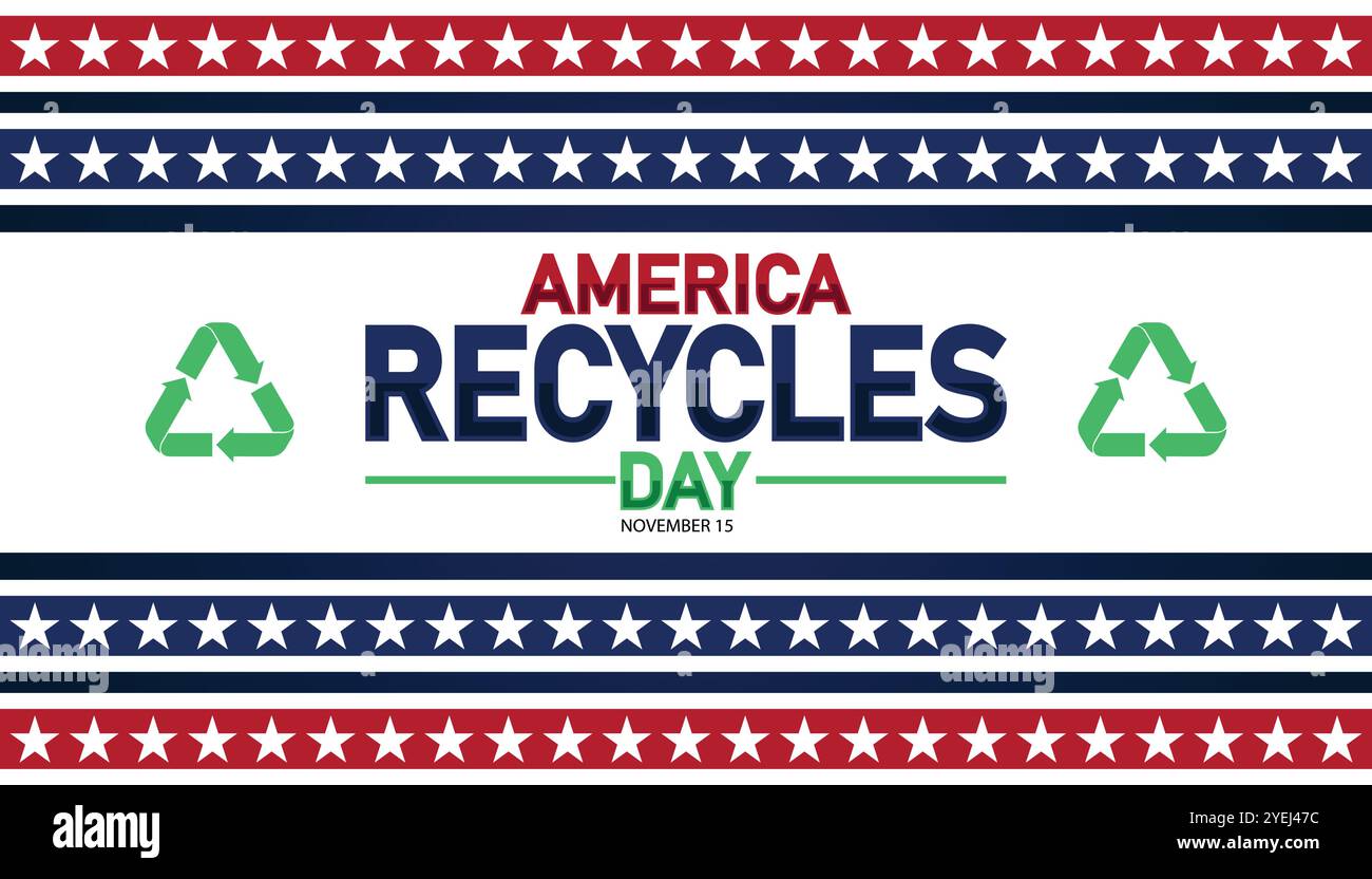 America Recycles Day wallpaper with shapes and typography, banner, card ...