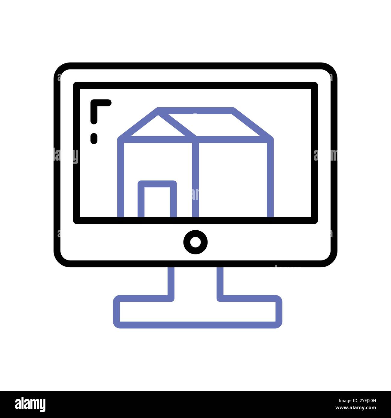 Home design on monitor showing concept icon of home architecture ...