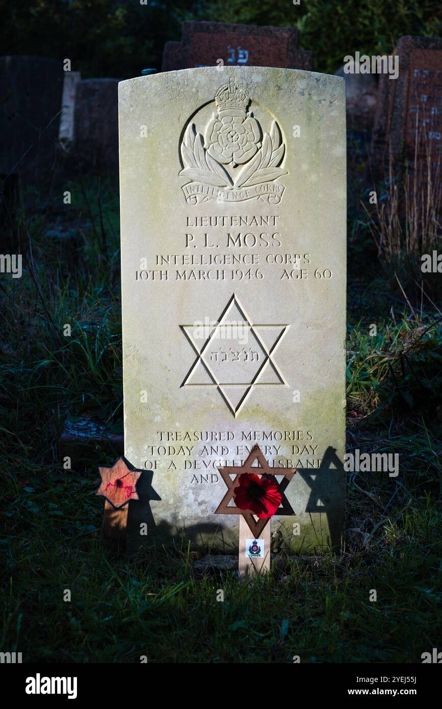 Jewish grave of Lieutenant P.L. Moss of the Intelligent Corps at The ...