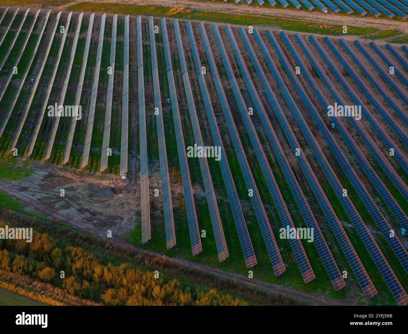 Aerial View of Solar Panel Field Near Vilnius, Lithuania Stock Photo ...