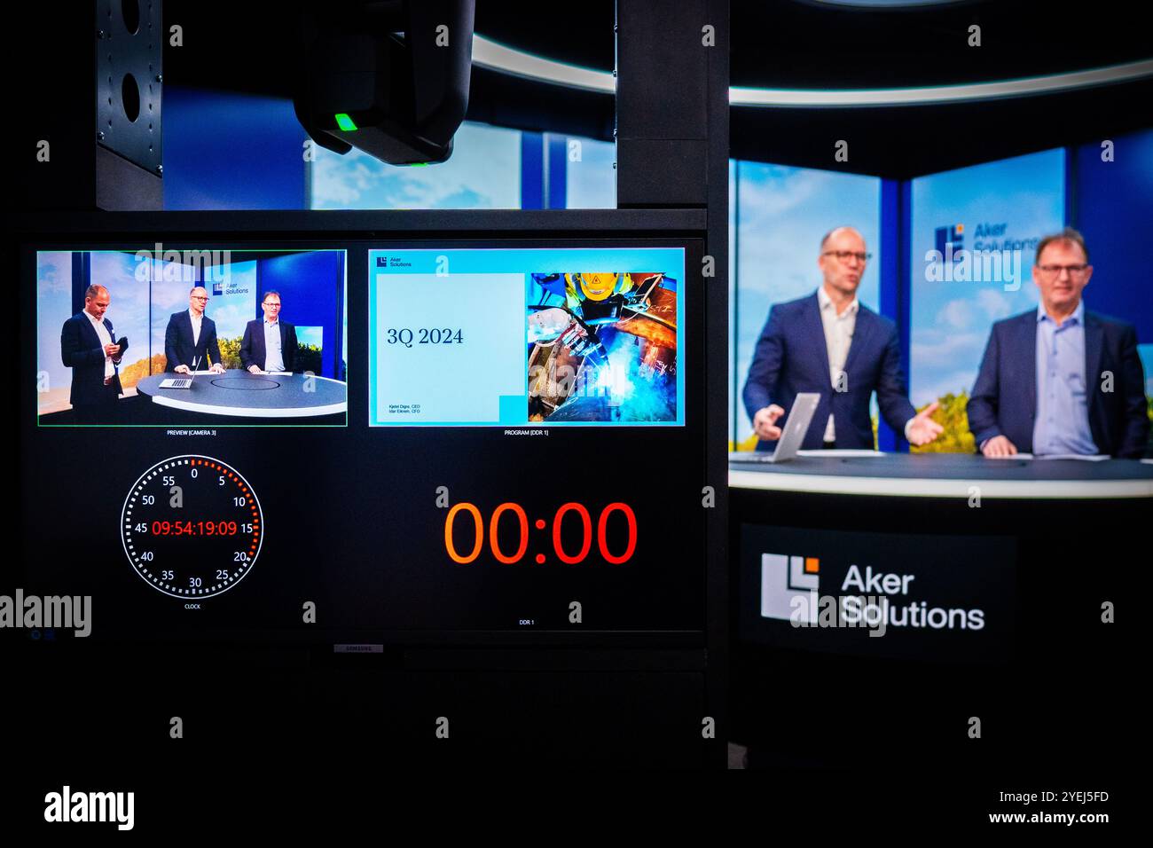 Oslo 20241031. CEO Kjetel Digre and CFO Idar Eikrem in Aker Solutions ...