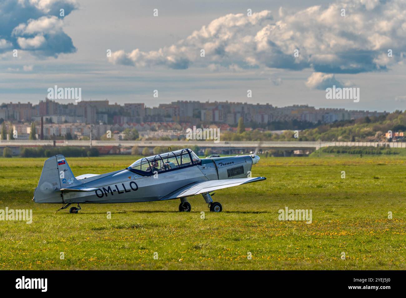 A taxiing ZLIN-aircraft at an airfield Stock Photo - Alamy
