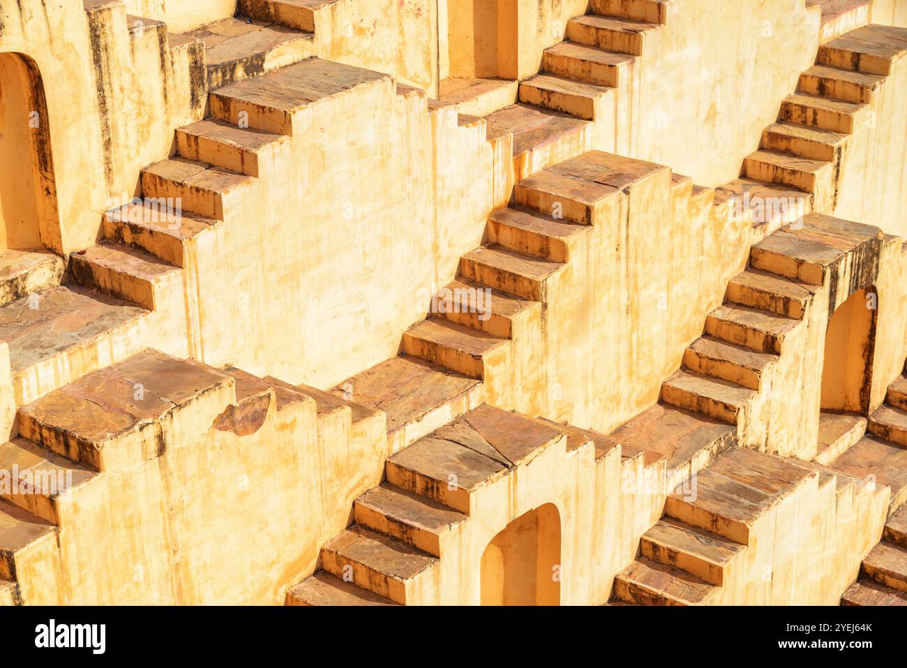 Interesting view of steps and niches, Panna Meena ka Kund Stock Photo ...