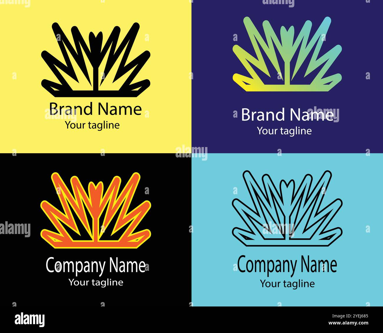 Four different shapes of a logo design for business companies Stock ...