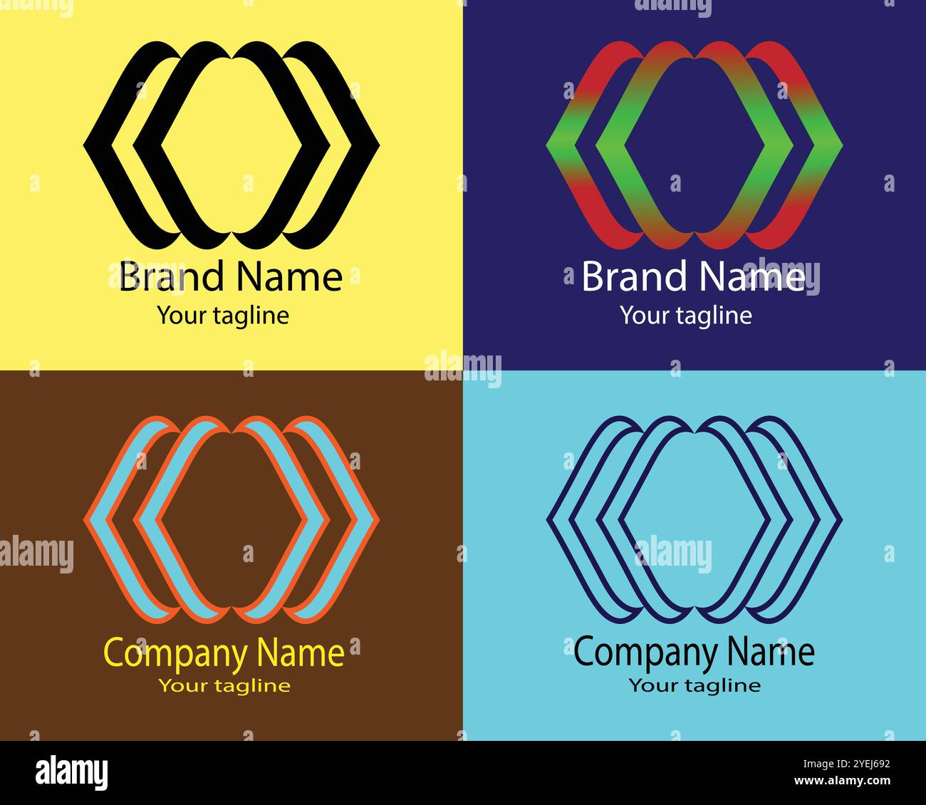 Four different shapes of a logo design for business companies Stock ...