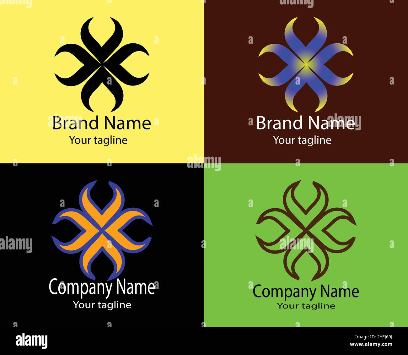 Four different shapes of a logo design for business companies Stock ...