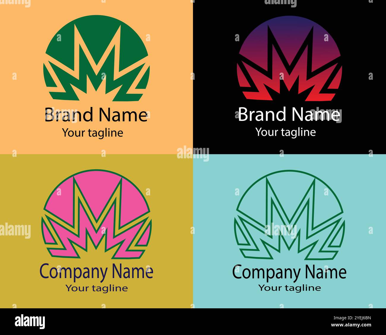 Four different shapes of a logo design for business companies Stock ...