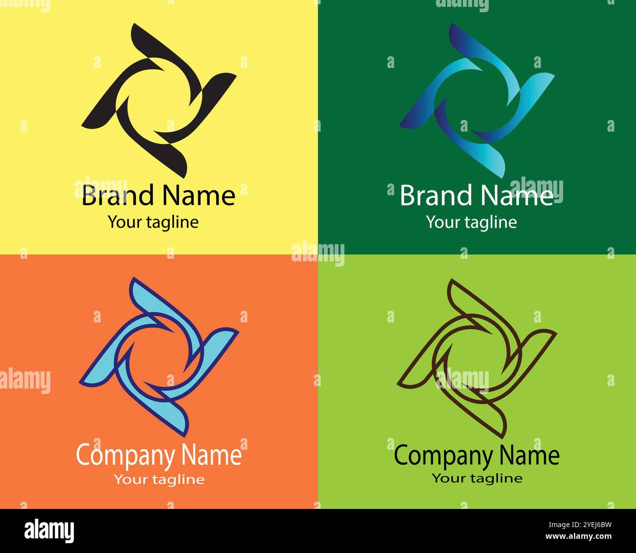 Four different shapes of a logo design for business companies Stock ...