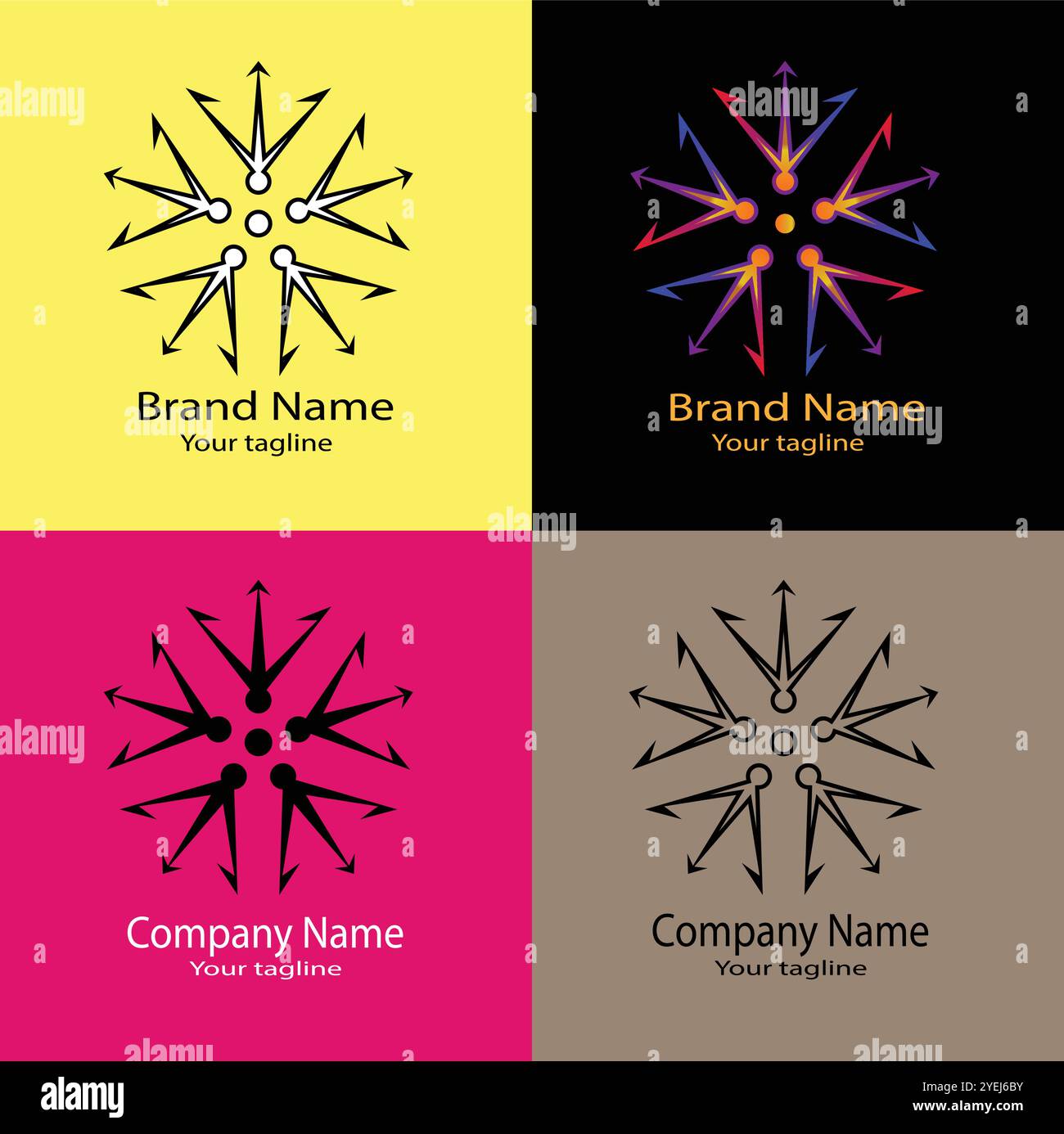 Four different shapes of a logo design for business companies Stock ...
