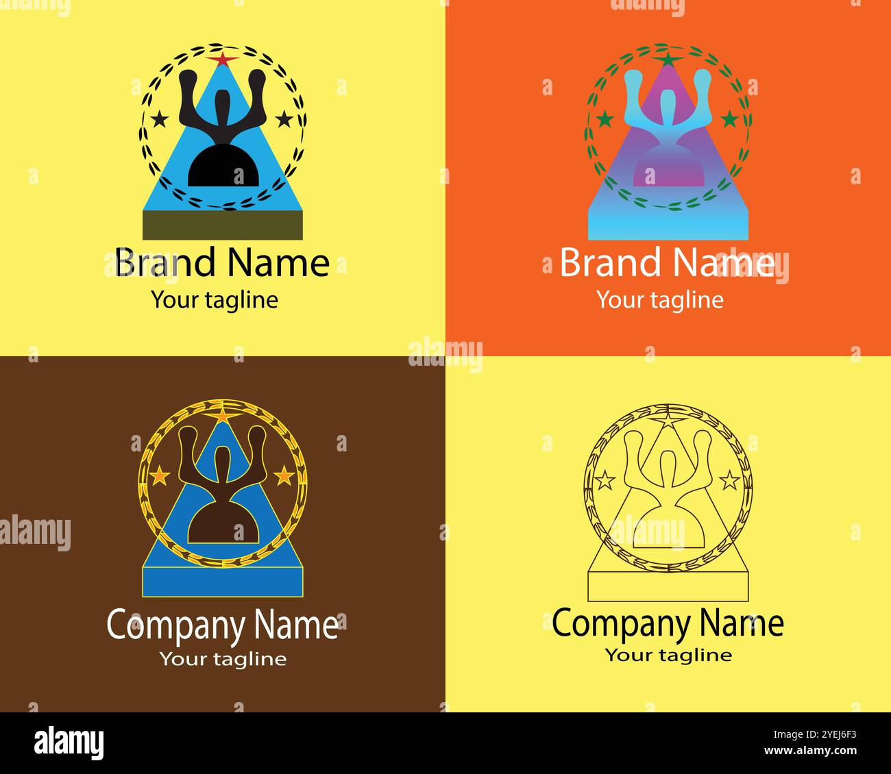 Four different shapes of a logo design for business companies Stock ...