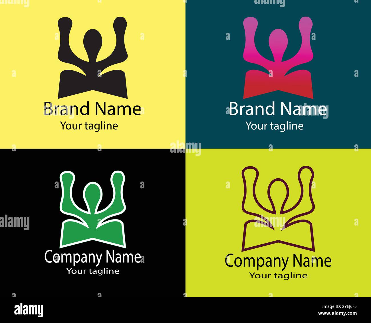 Four different shapes of a logo design for business companies Stock ...