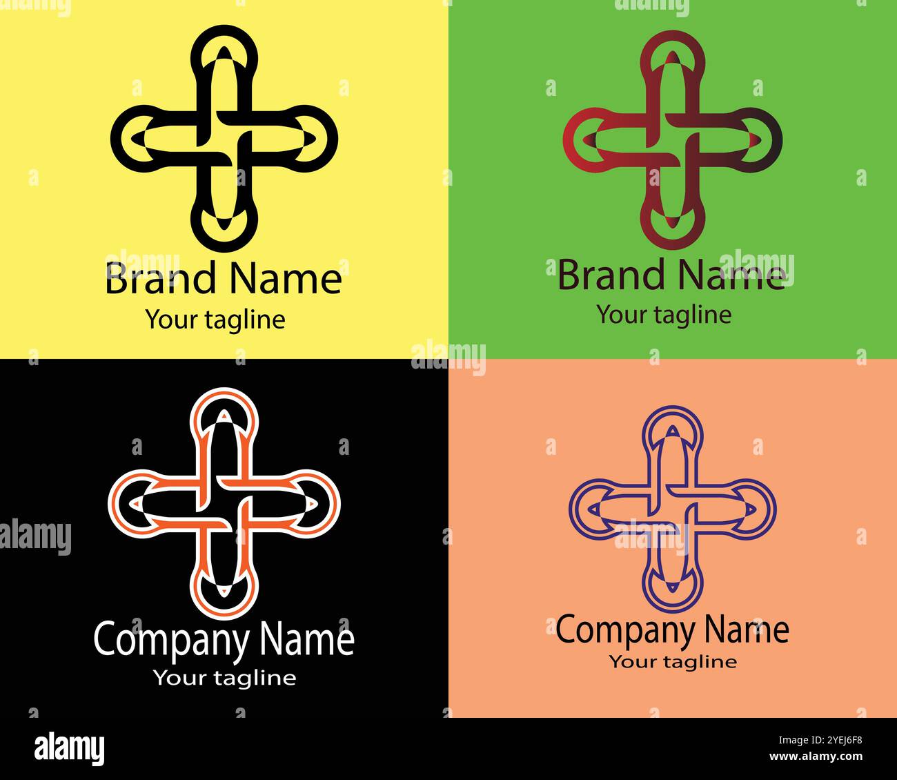 Four different shapes of a logo design for business companies Stock ...
