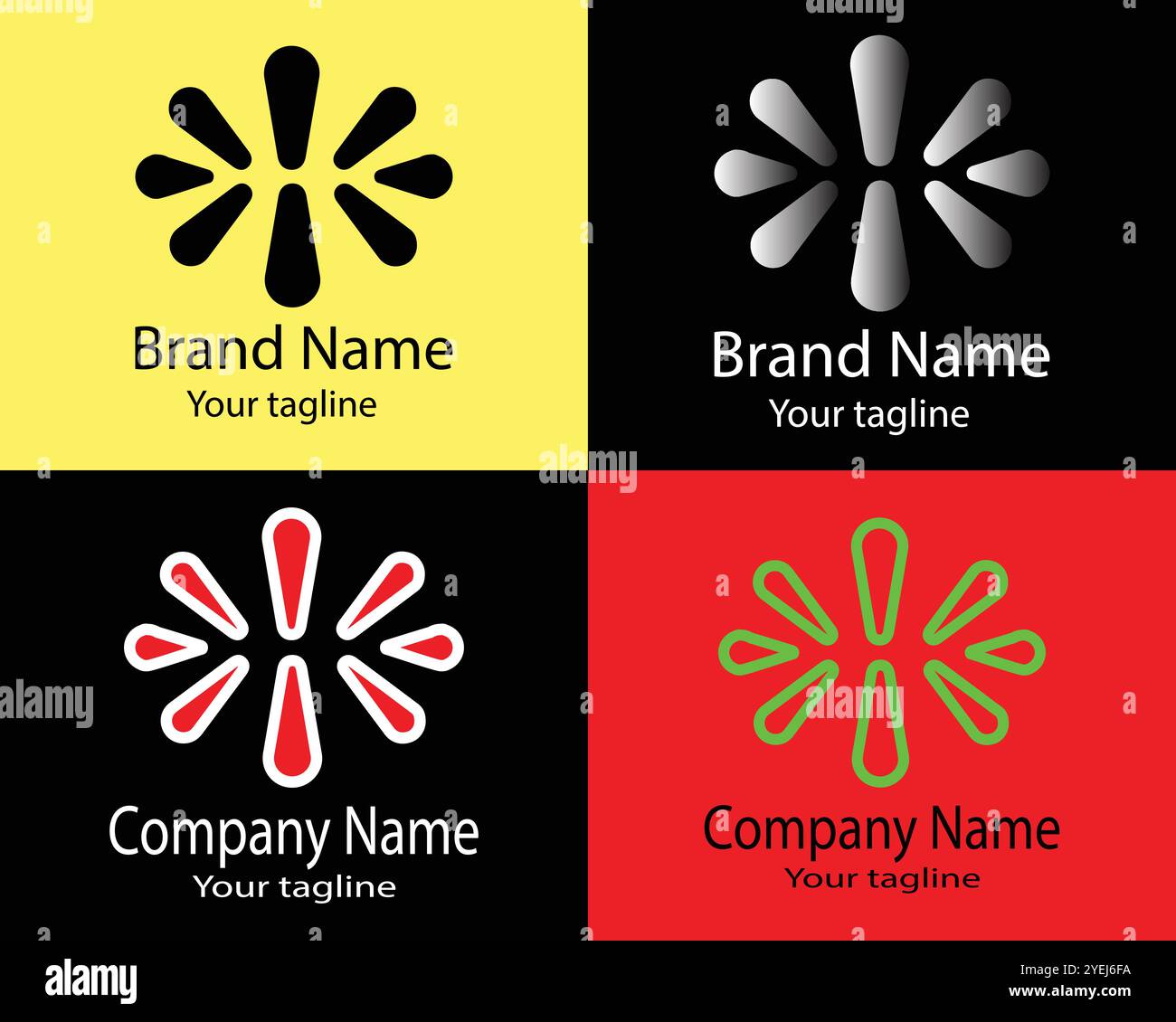 Four different shapes of a logo design for business companies Stock ...