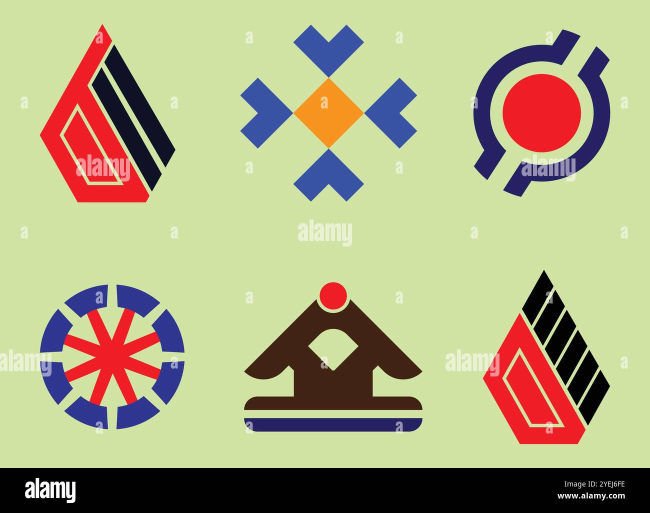 Six Different Shaped Logo Designs for Business Companies Stock Vector ...