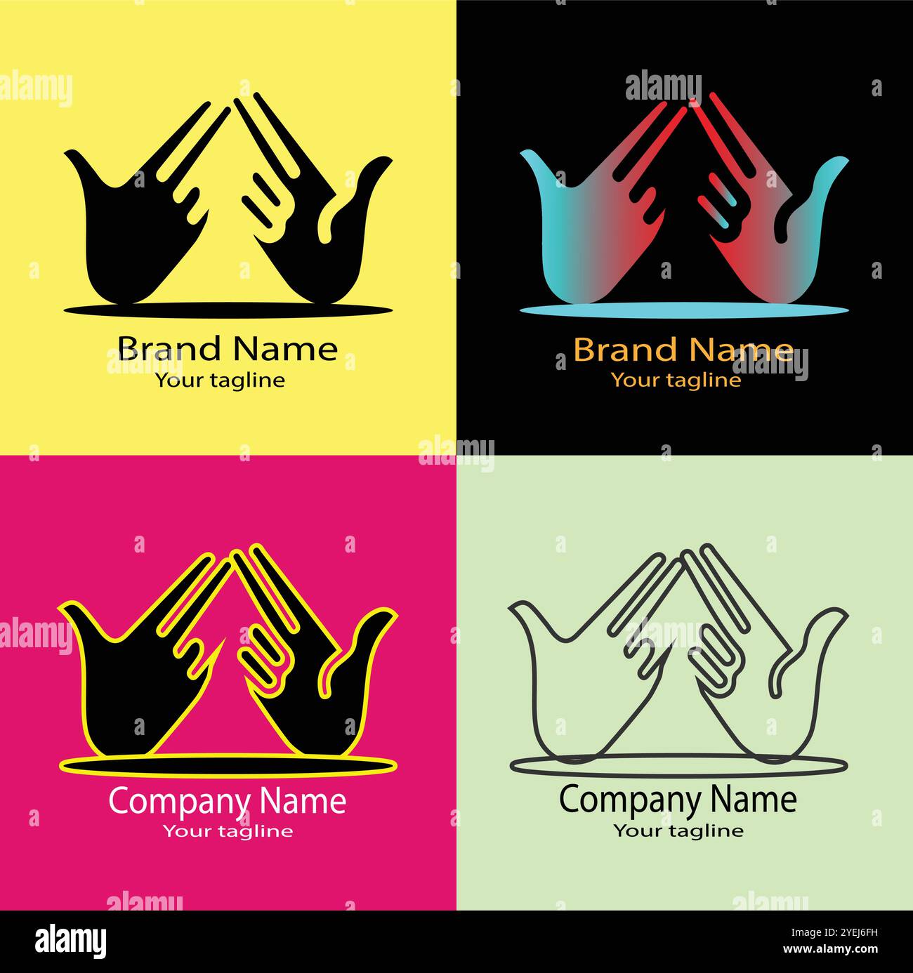 Four different shapes of a logo design for business companies Stock ...