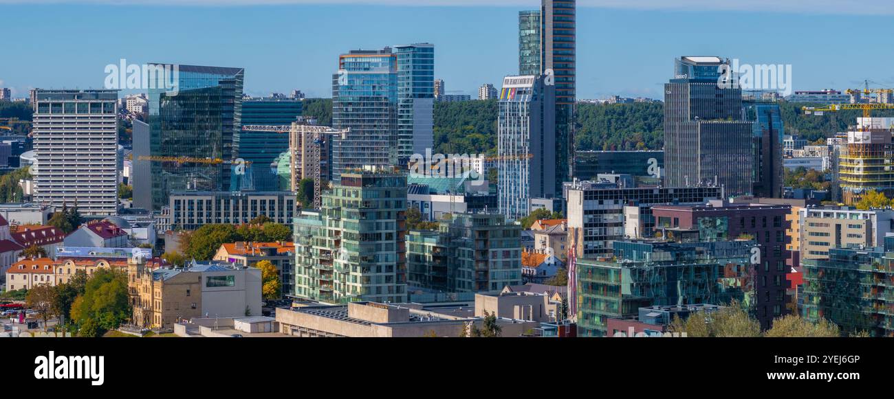 Aerial View of Vilnius Skyline with Modern and Historic Architecture ...