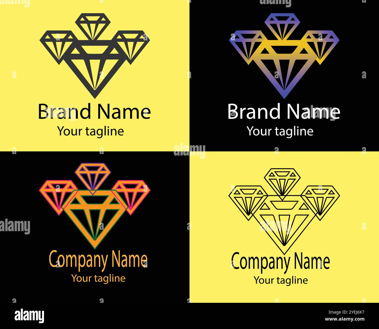 Four different shapes of a logo design for business companies Stock ...