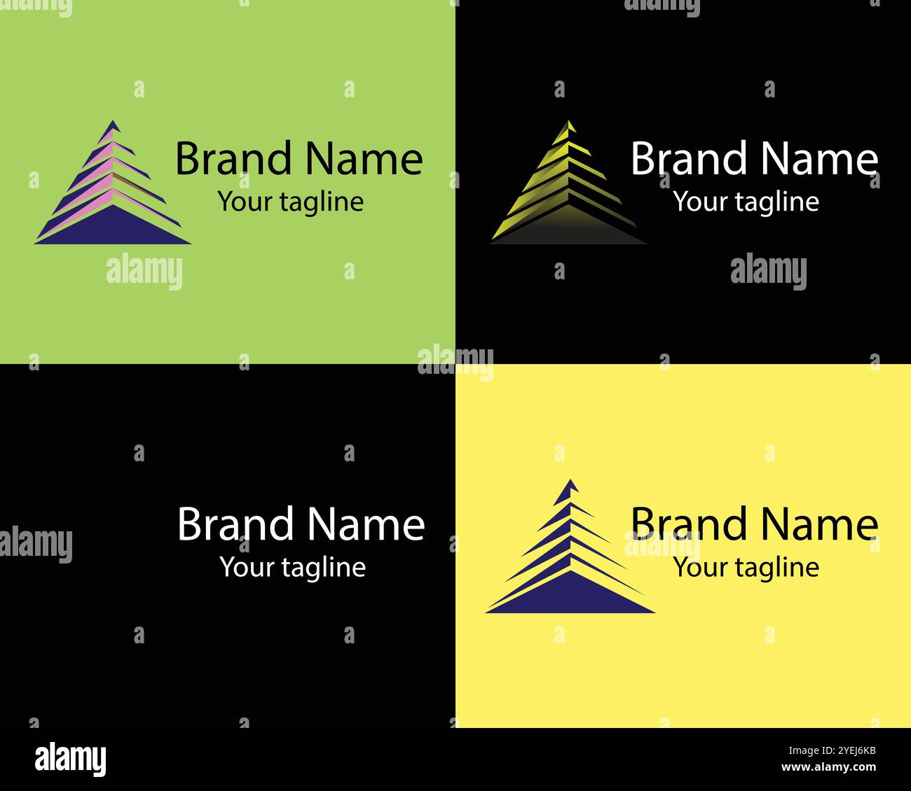 Four different shapes of a logo design for business companies Stock ...