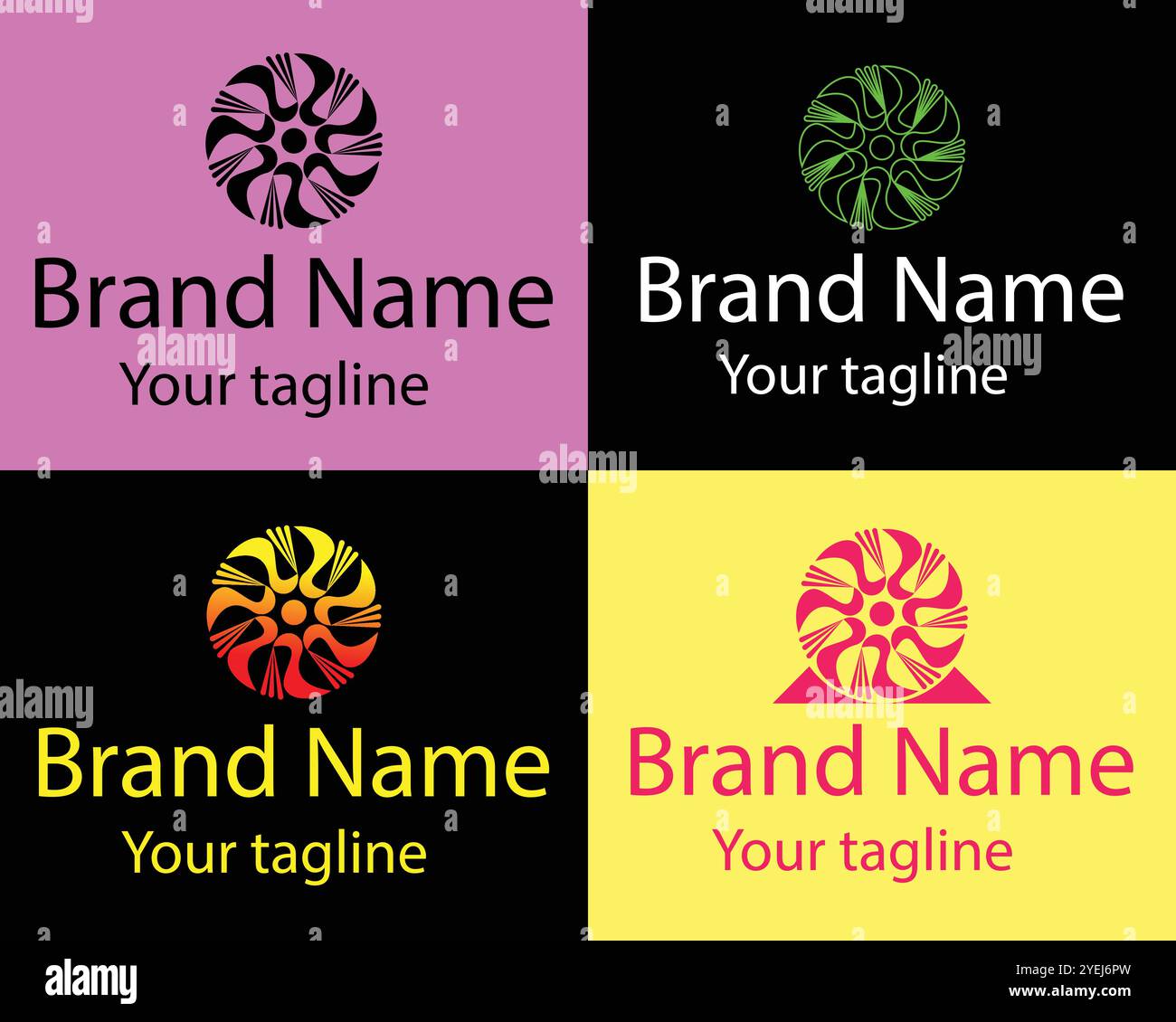 Four different shapes of a logo design for business companies Stock ...