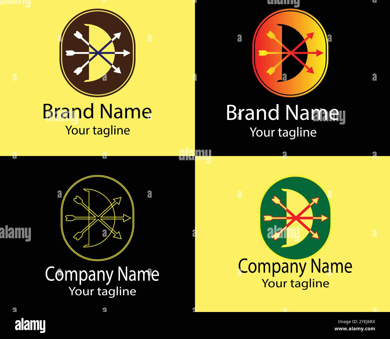 Four different shapes of a logo design for business companies Stock ...