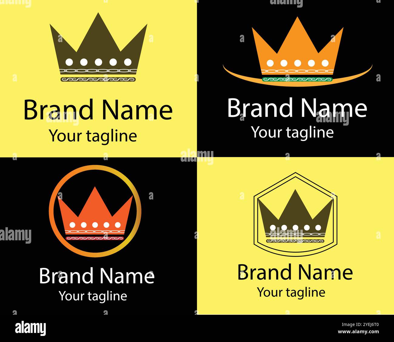 Four different shapes of a logo design for business companies Stock ...