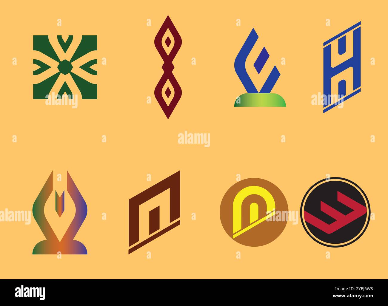 Six Different Shaped Logo Designs for Business Companies Stock Vector ...