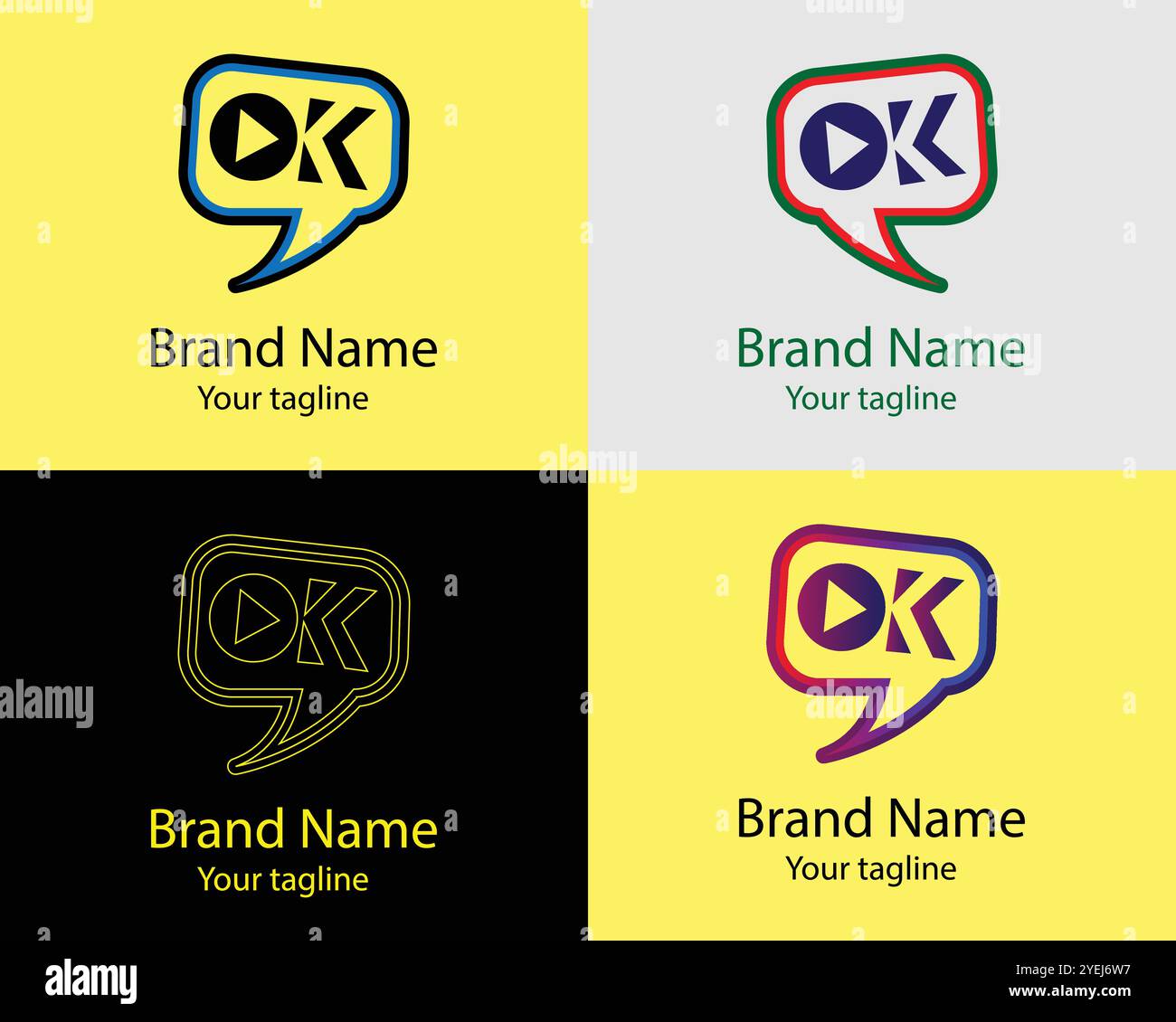 Four different shapes of a logo design for business companies Stock ...