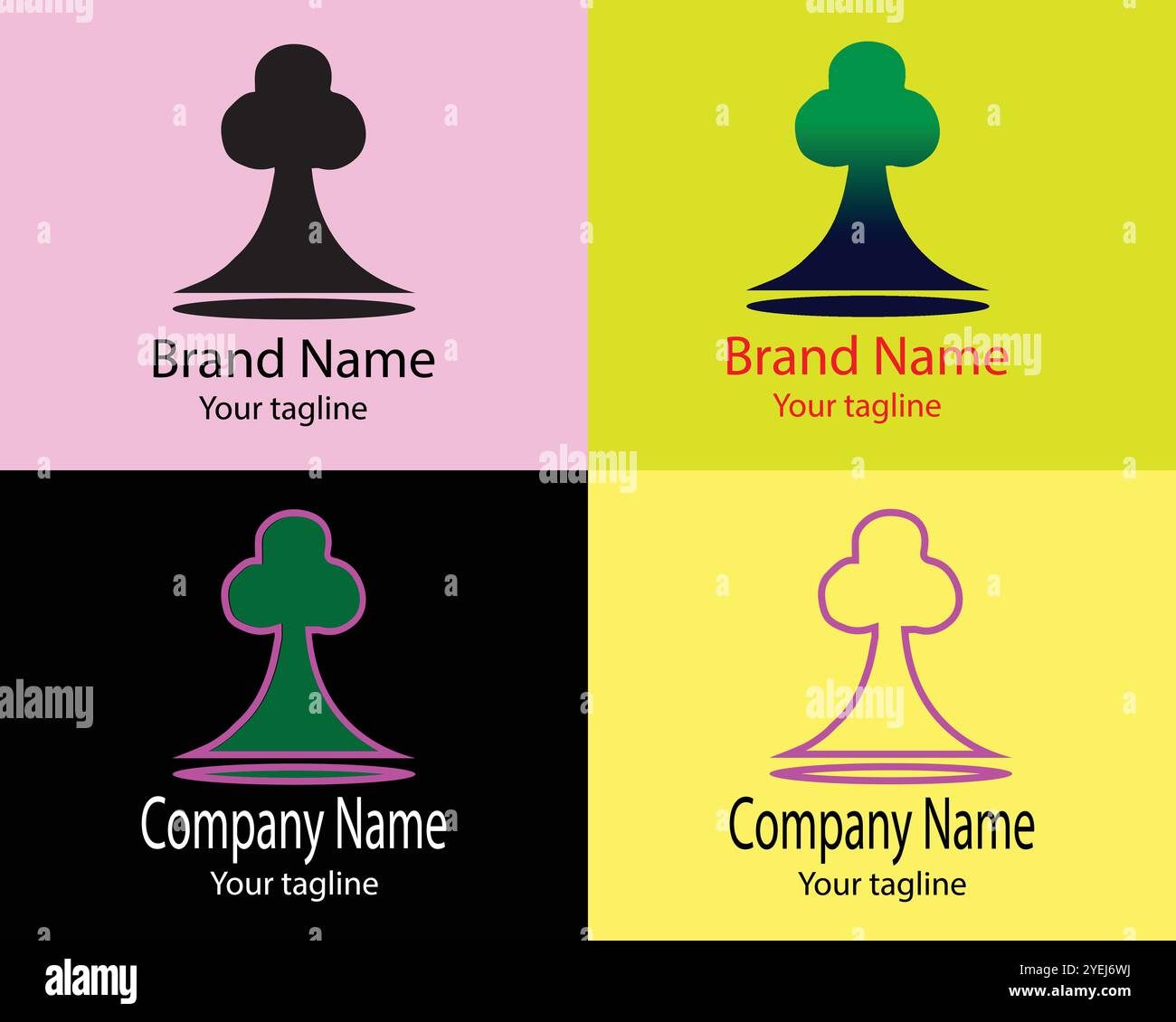 Four different shapes of a logo design for business companies Stock ...