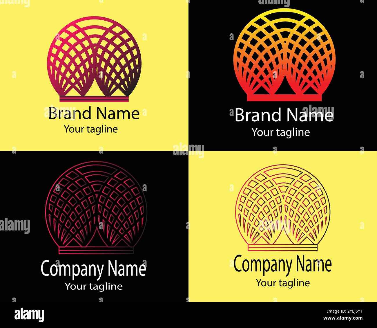 Four different shapes of a logo design for business companies Stock ...
