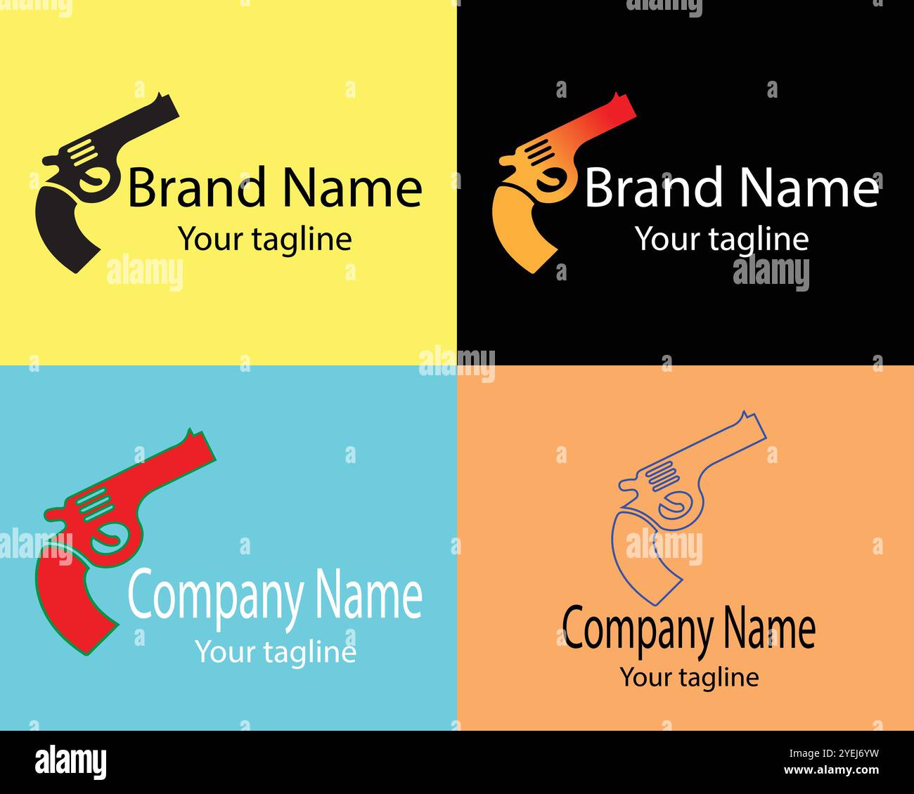 Four different shapes of a logo design for business companies Stock ...