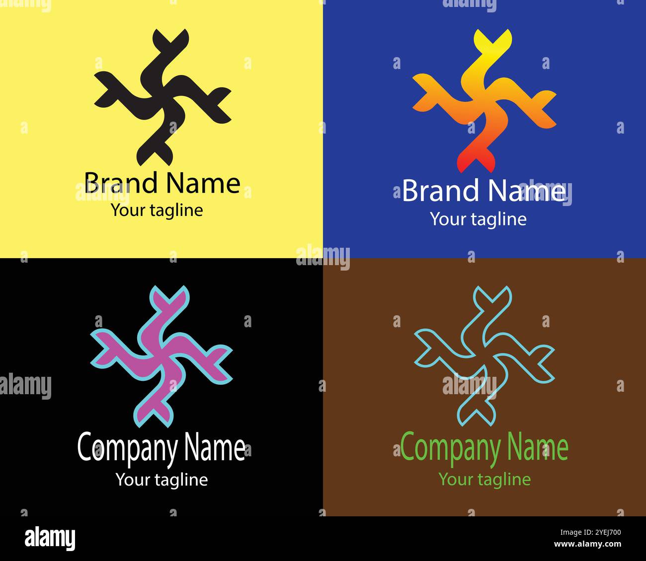 Four different shapes of a logo design for business companies Stock ...