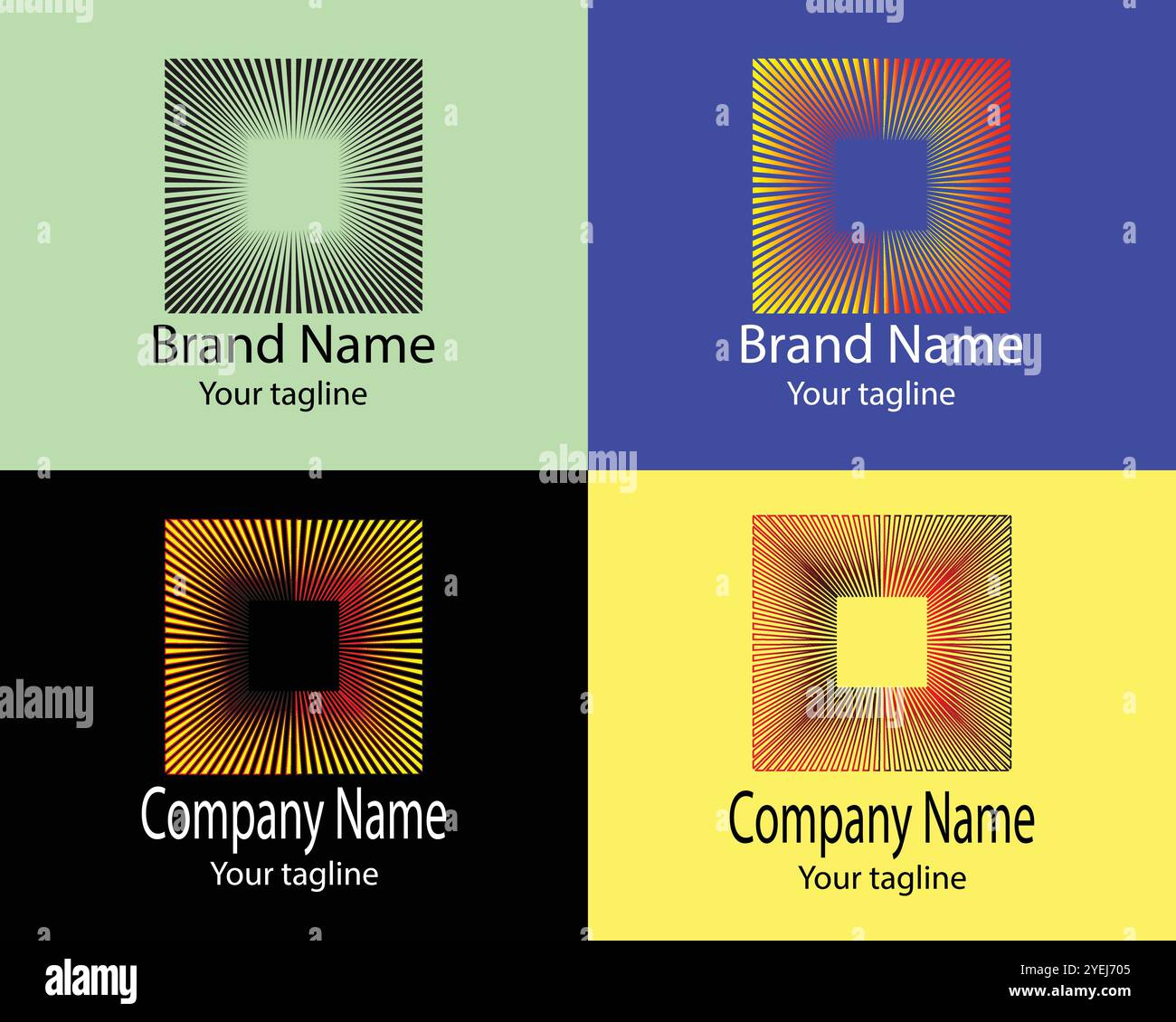 Four different shapes of a logo design for business companies Stock ...
