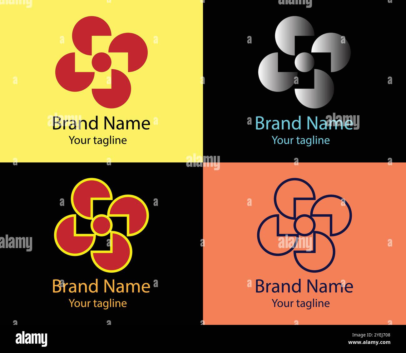 Four different shapes of a logo design for business companies Stock ...
