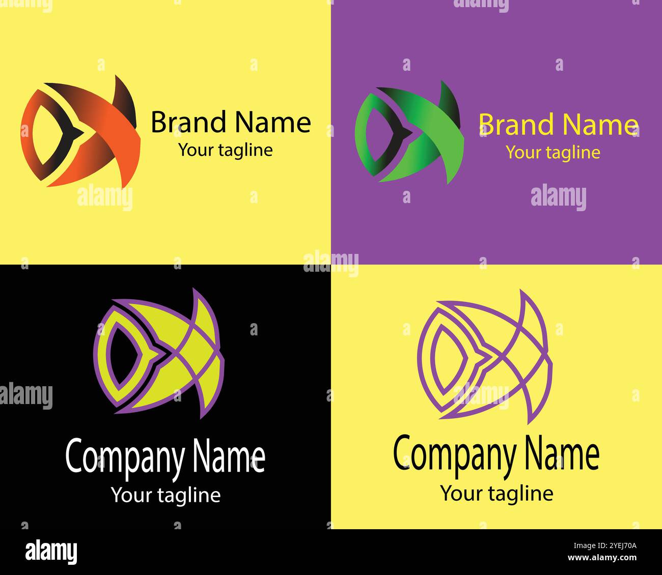 Four different shapes of a logo design for business companies Stock ...