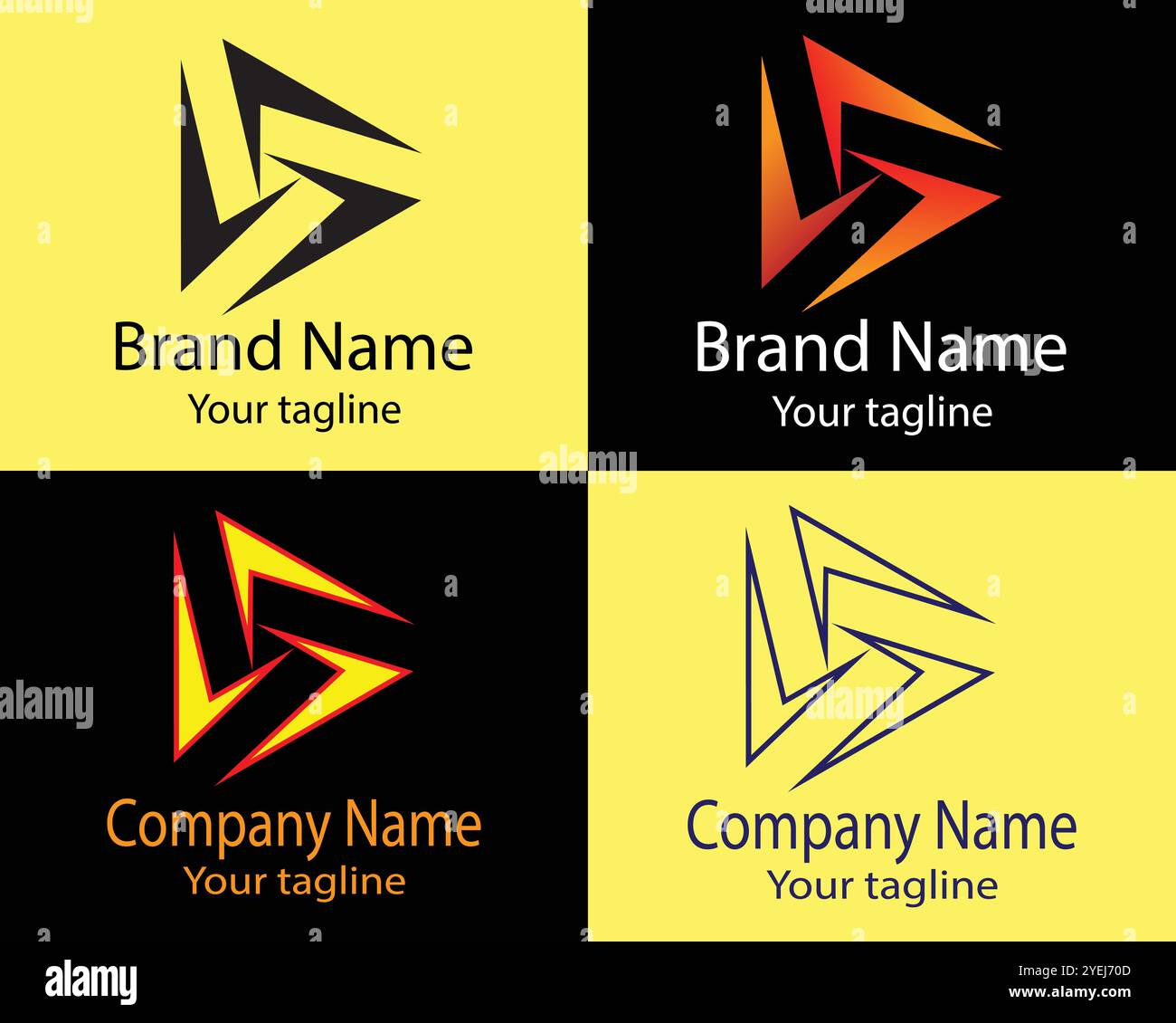Four different shapes of a logo design for business companies Stock ...