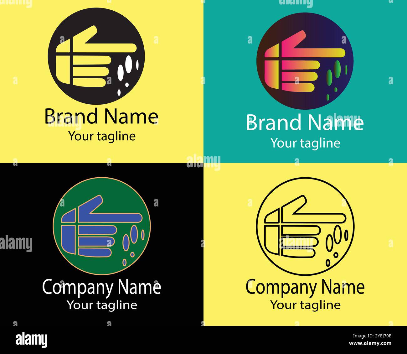 Four different shapes of a logo design for business companies Stock ...